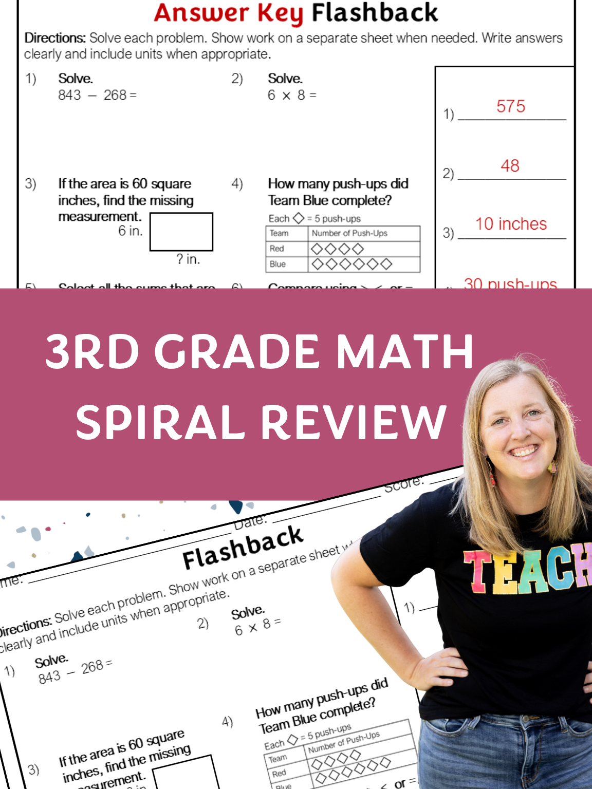 3rd Grade Math Spiral Review - count on kupe